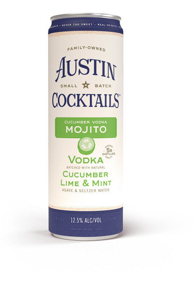 Austin Cocktails Cucumber Vodka Sparkling Mojito Canned Cocktail Ready ...